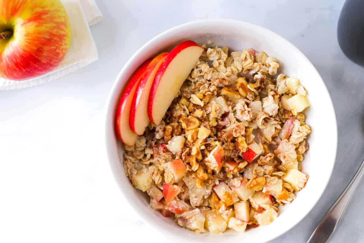 Apple Cinnamon Plant-Based Oatmeal - Three Little Chickpeas
