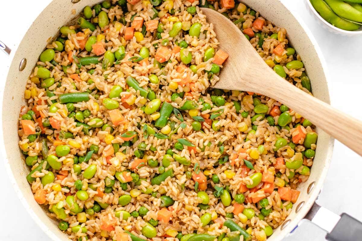 Oil-Free Fried Rice - Three Little Chickpeas