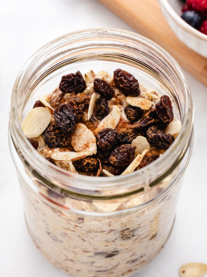 Easy Overnight Oats with Frozen Fruit - Three Little Chickpeas