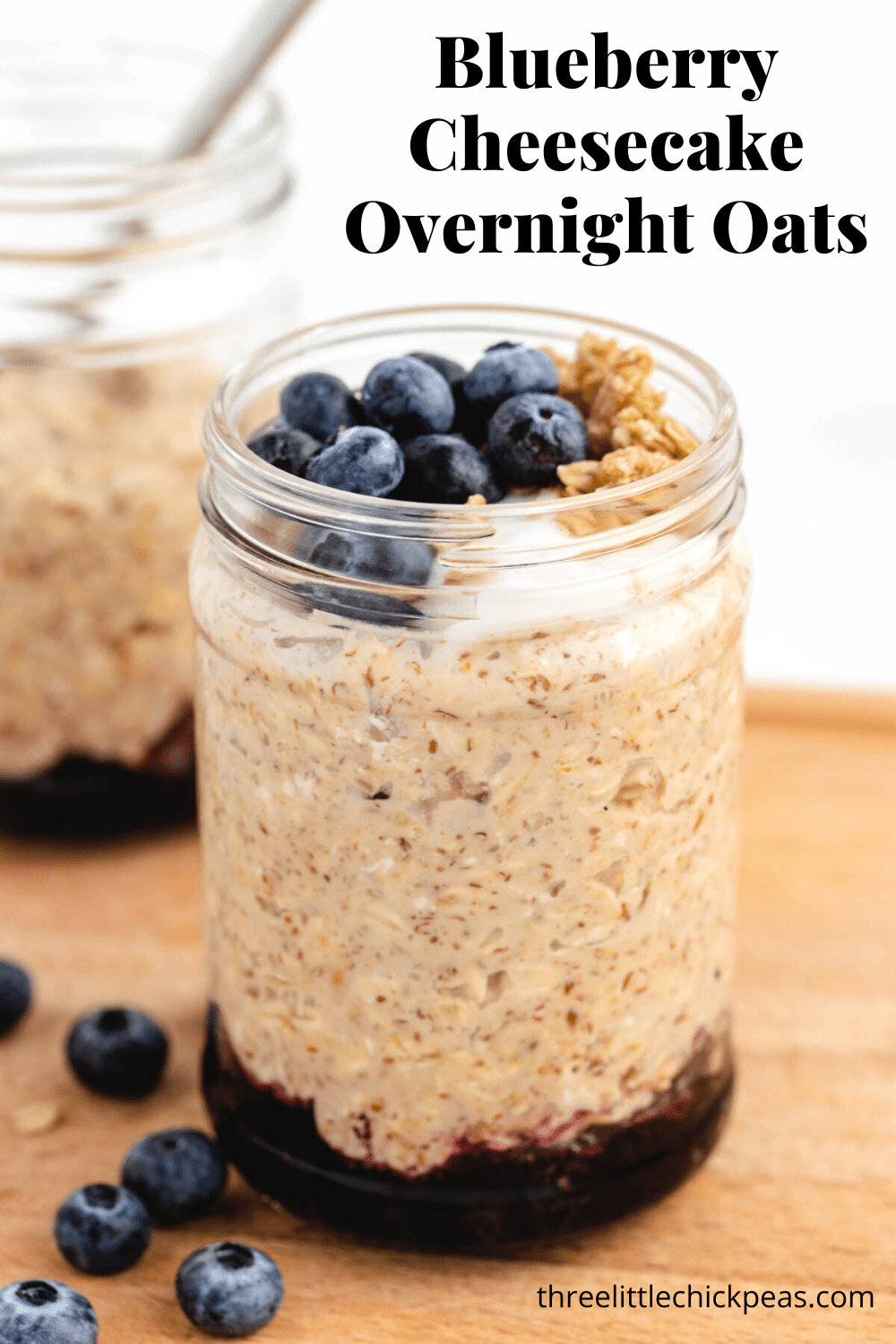 Easy Overnight Oats with Frozen Fruit - Three Little Chickpeas