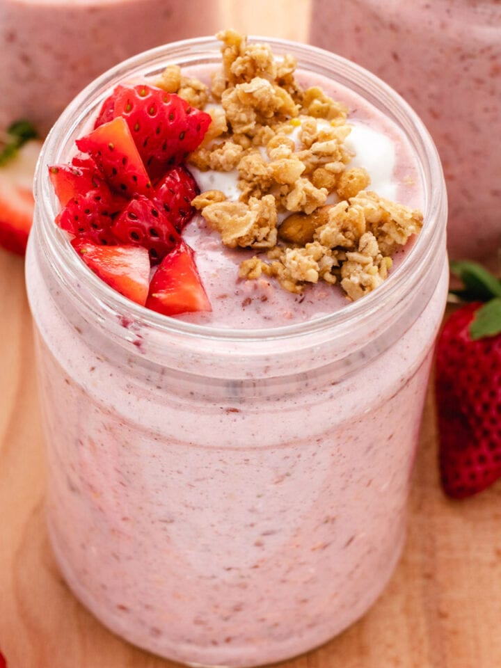 Easy Overnight Oats with Frozen Fruit - Three Little Chickpeas