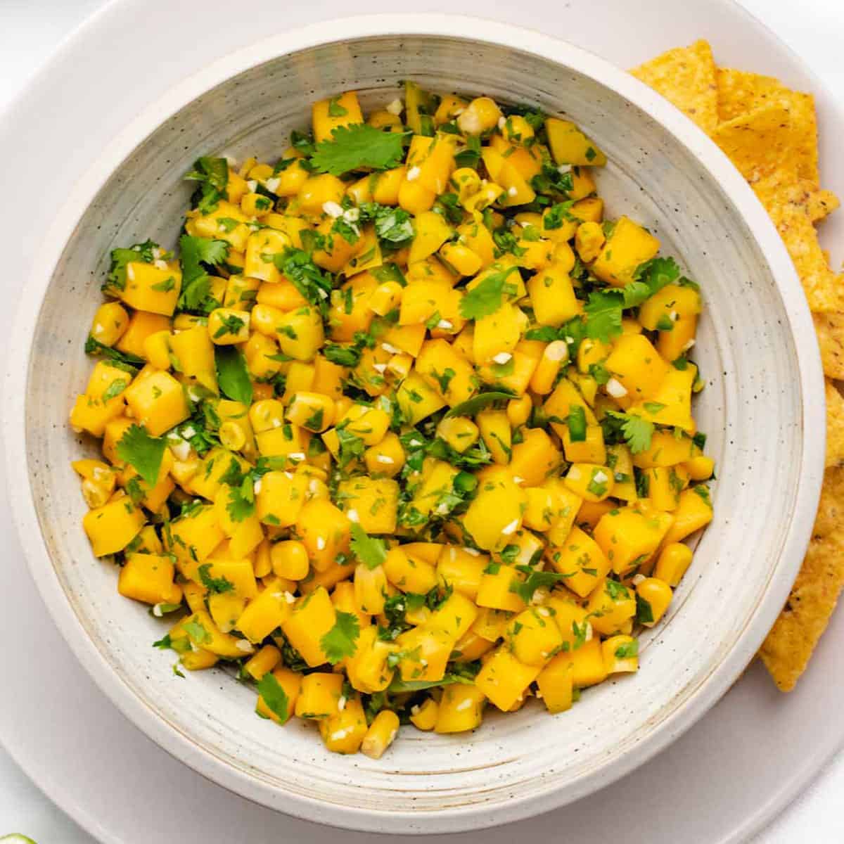 Mango Corn Salsa - Three Little Chickpeas