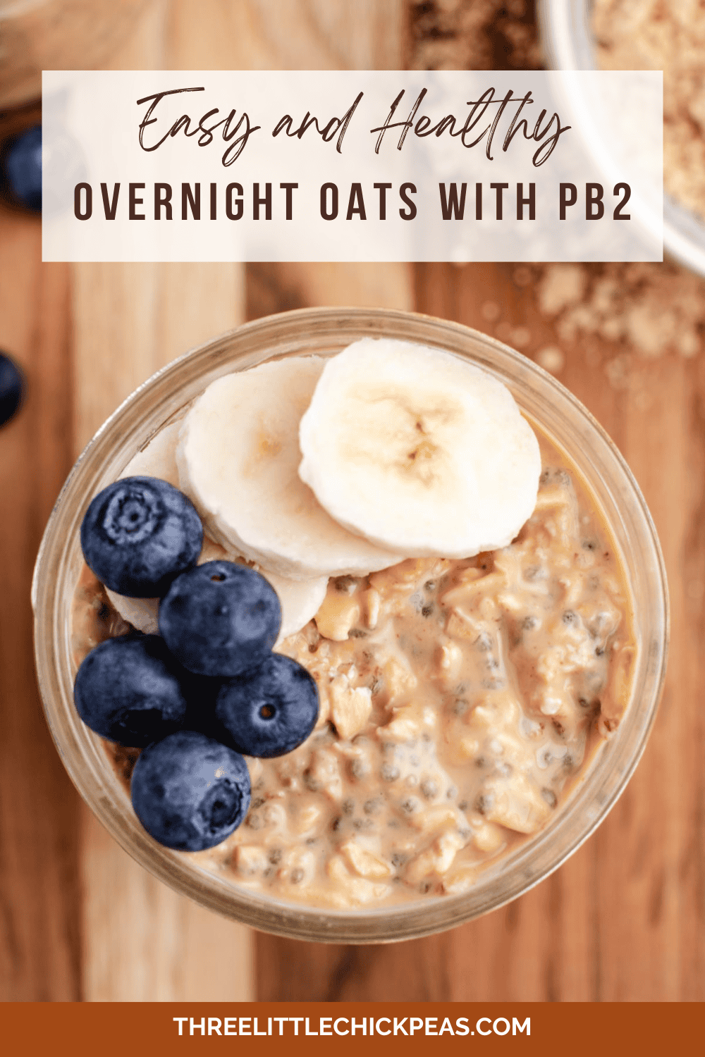 Easy Overnight Oats with Frozen Fruit - Three Little Chickpeas