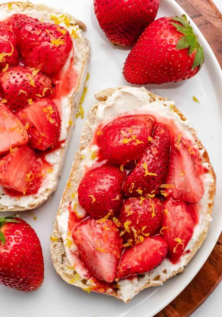 Strawberry Toast - Three Little Chickpeas