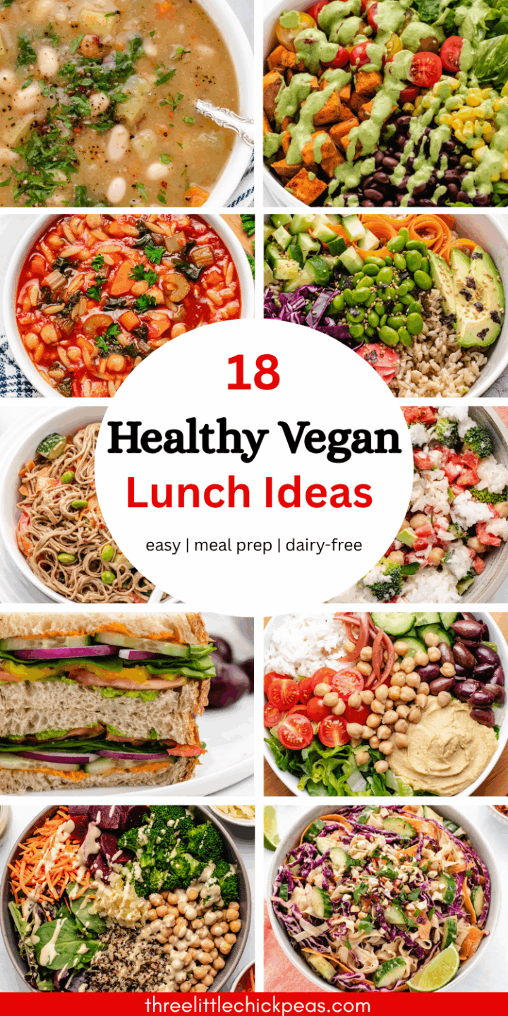 18 Vegan Lunch Ideas - Three Little Chickpeas